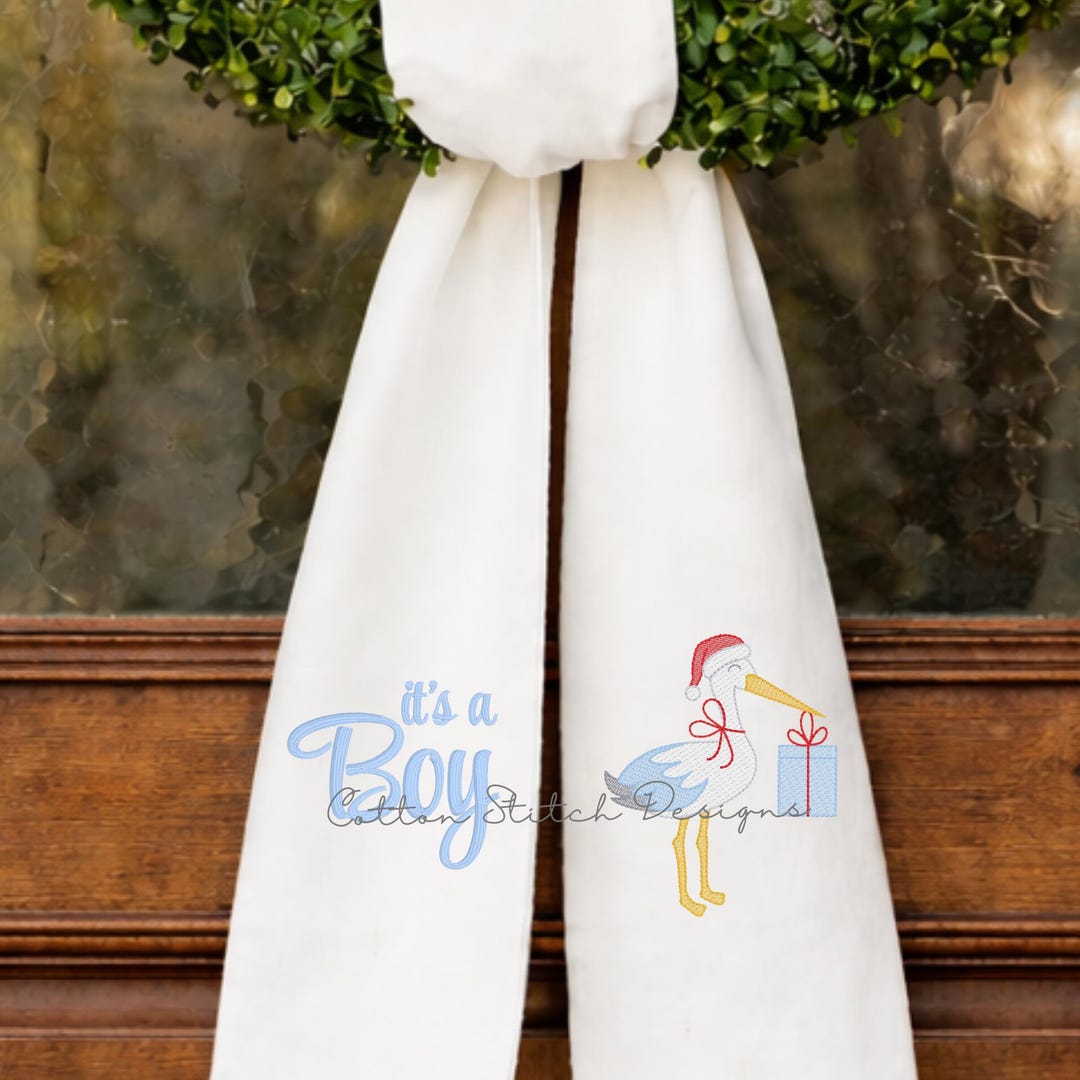 Christmas Stork Sketch Stitch Machine Embroidery Design Digital ...