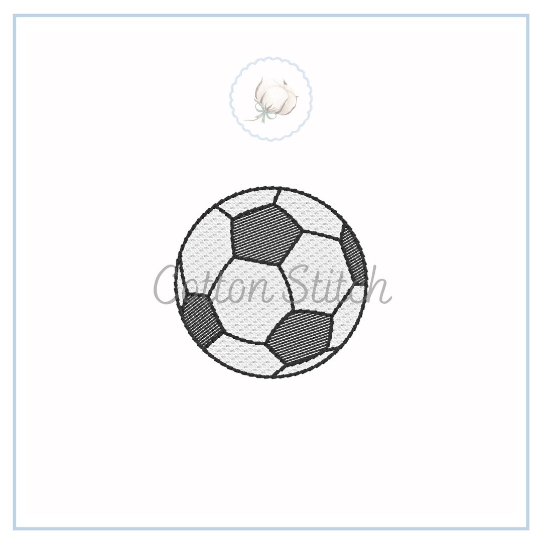 Mini Soccer Ball Sketch Stitch Machine Embroidery Design, Light Fill ...