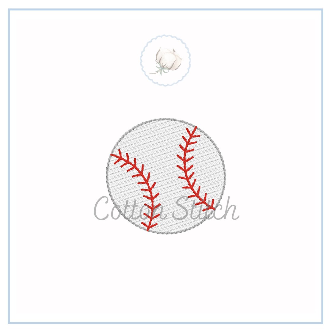 Mini Baseball Sketch Stitch Embroidery Design - Etsy