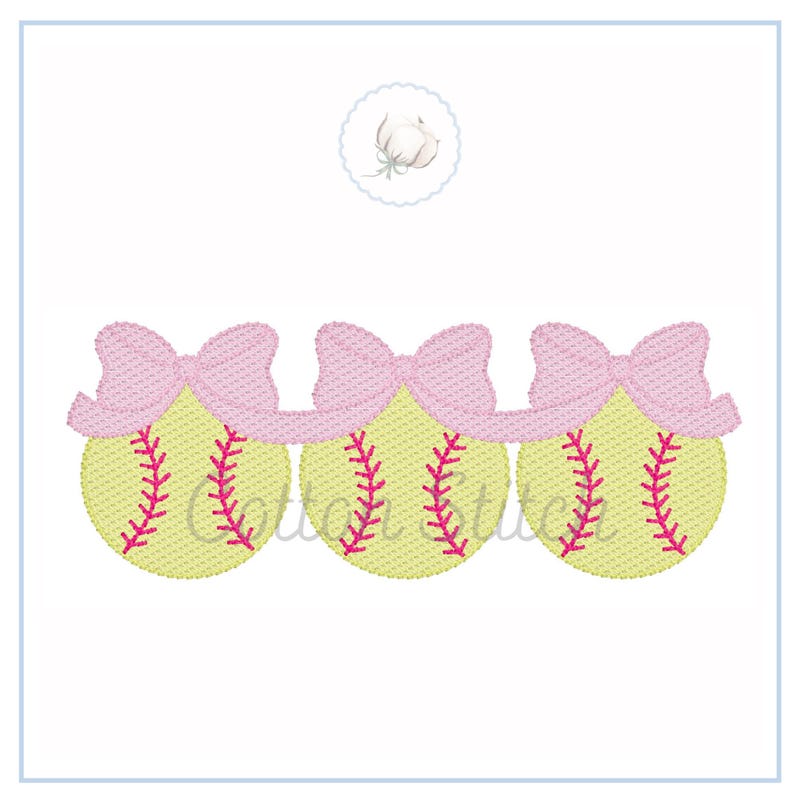 Softball Applique - Etsy