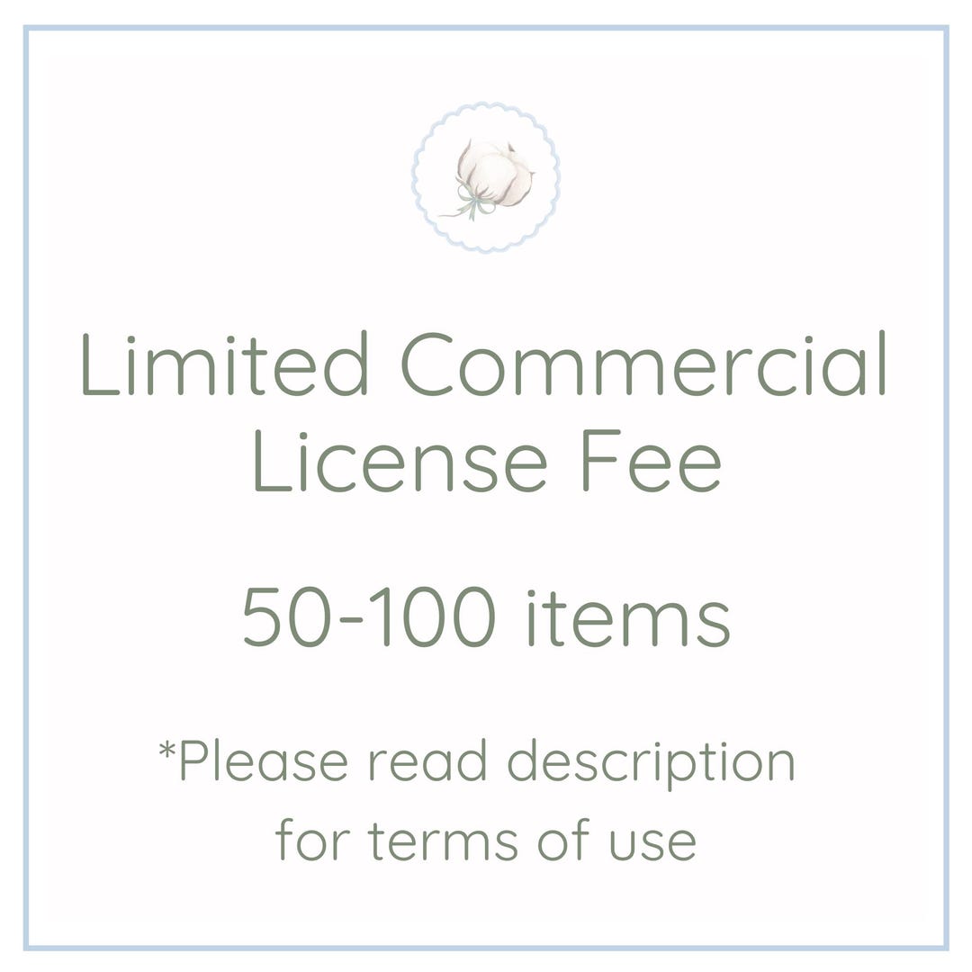 Limited Commercial License - 50 to 100 Items - Etsy