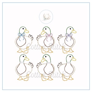 BUNDLE Mallard Duck Vintage Trio With OR Without Bows, Vintage Stitch ...
