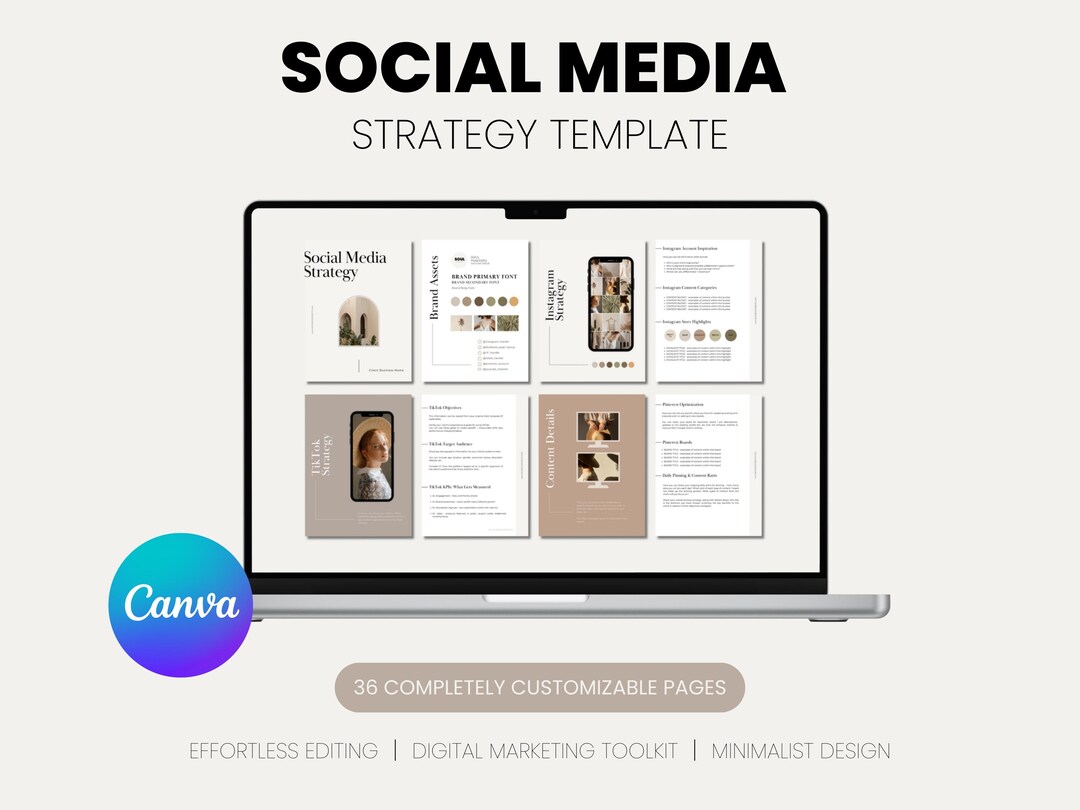 Social Media Strategy Template | Client Strategy for Digital Marketers ...