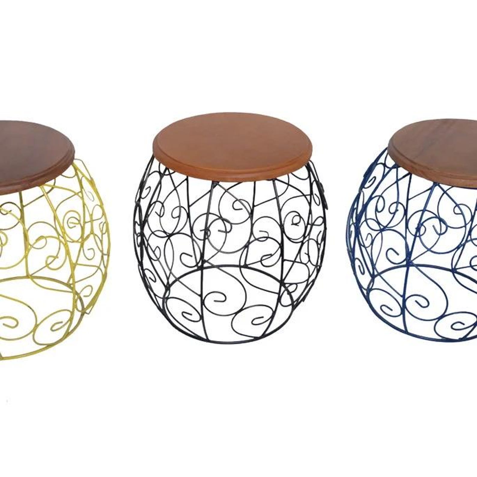 Barrel Bench Arabesque Stool Rococo Rustic Iron Recycled Demolition ...