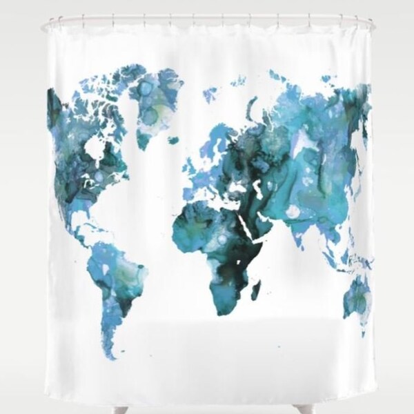Map Shower Curtain - Etsy