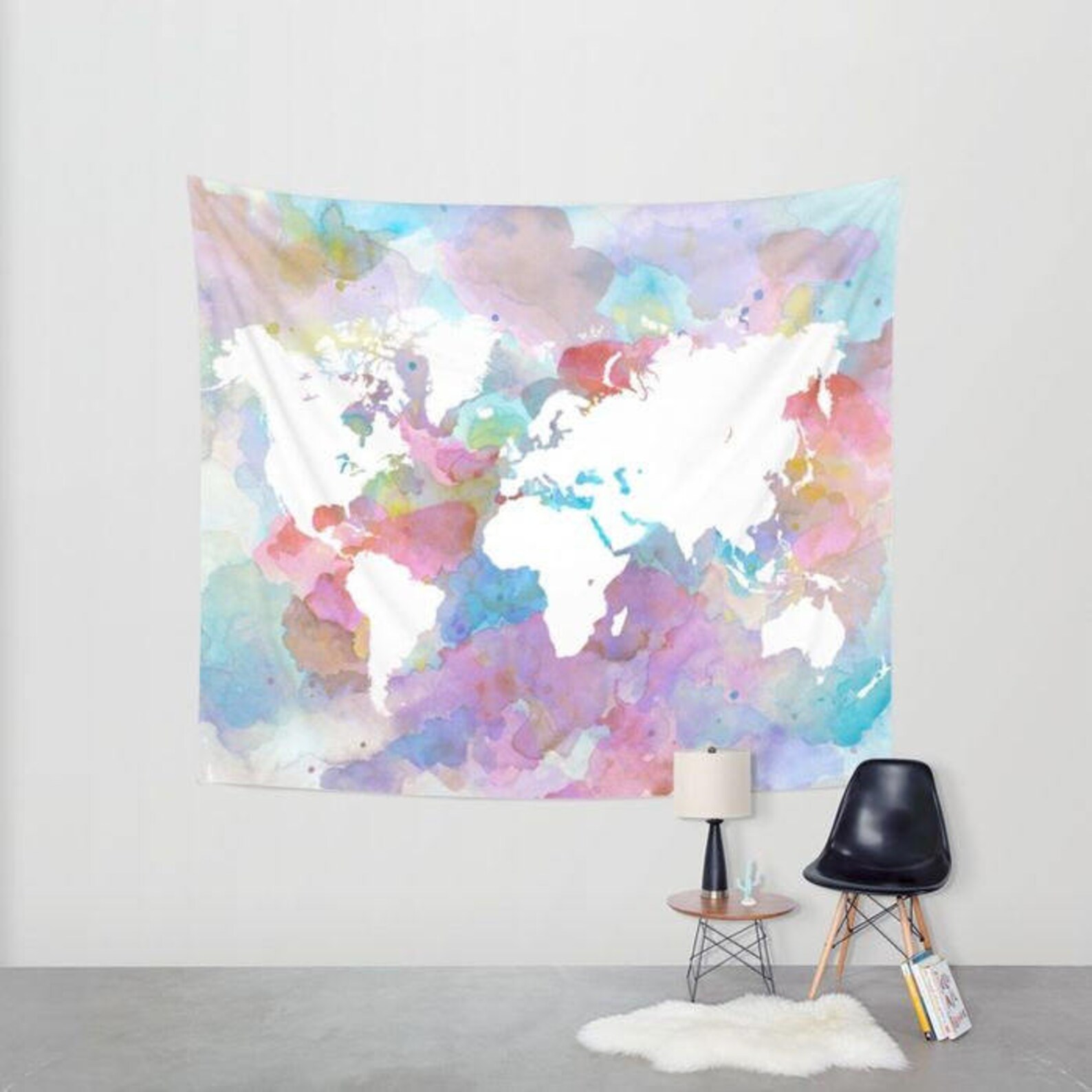 World Map Tapestry Wall Tapestry Wall Hanging Design 48 | Etsy