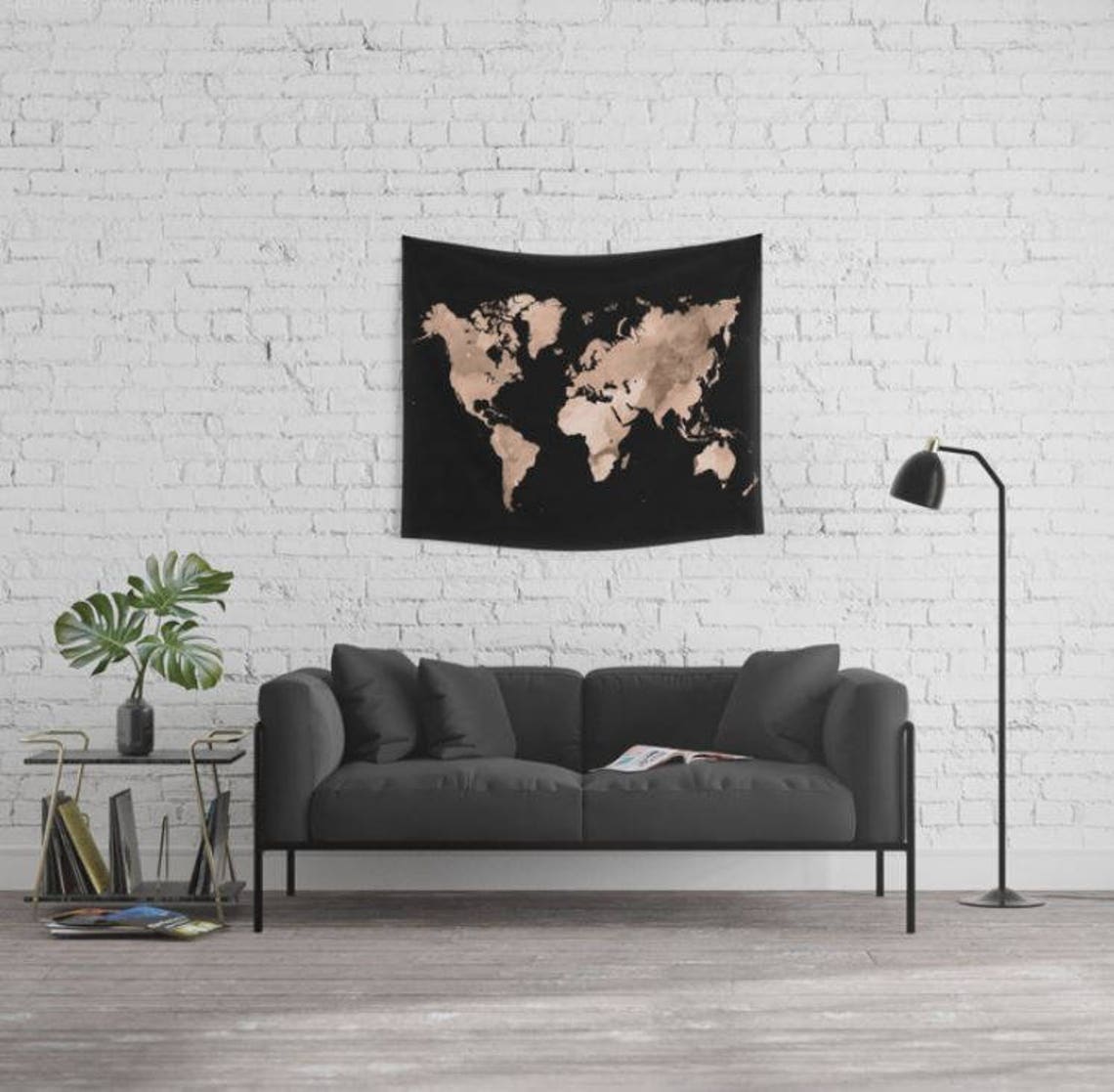 World Map Wall Tapestry World Map Wall Hanging Design 97 | Etsy