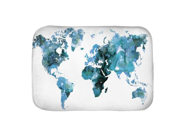 World Map Shower Curtain Bathroom Bath Design 121 World Map - Etsy