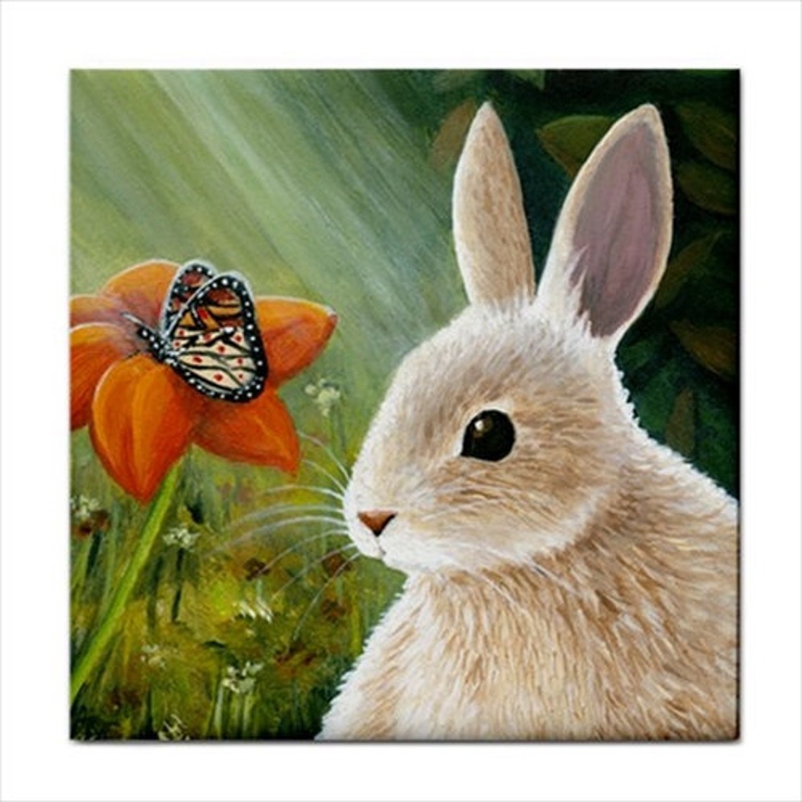 Ceramic Tile 6x6 Inches Decorative Tile Rabbit Bunny Hare - Etsy