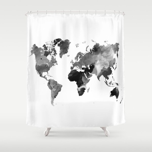 Map Shower Curtain - Etsy