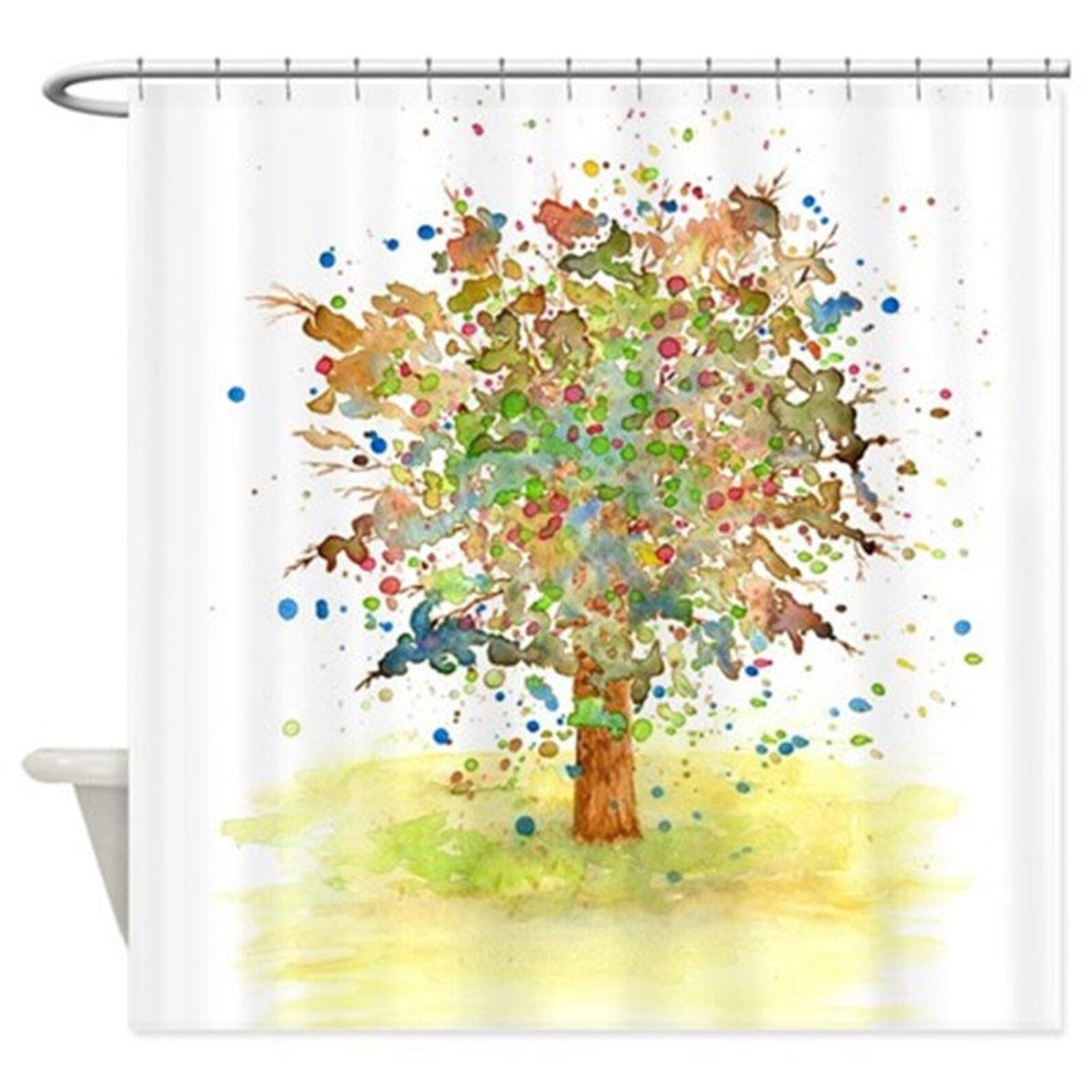 Shower Curtains Tree Shower Curtain Bathroom Landscape 466 - Etsy