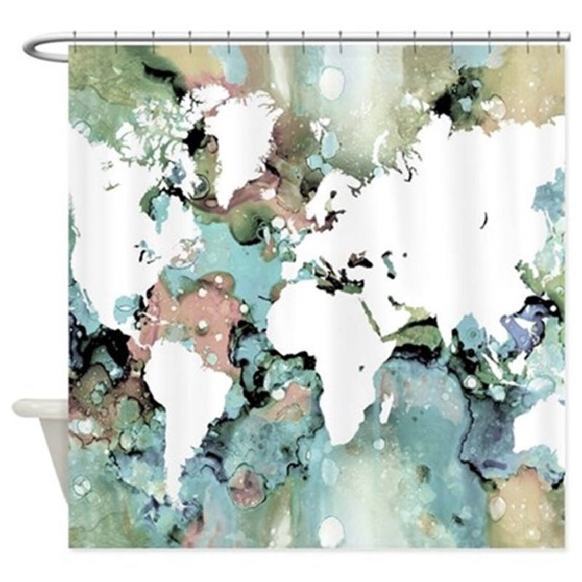 Shower Curtains World Map Shower Curtain Bath Mat Bathroom - Etsy