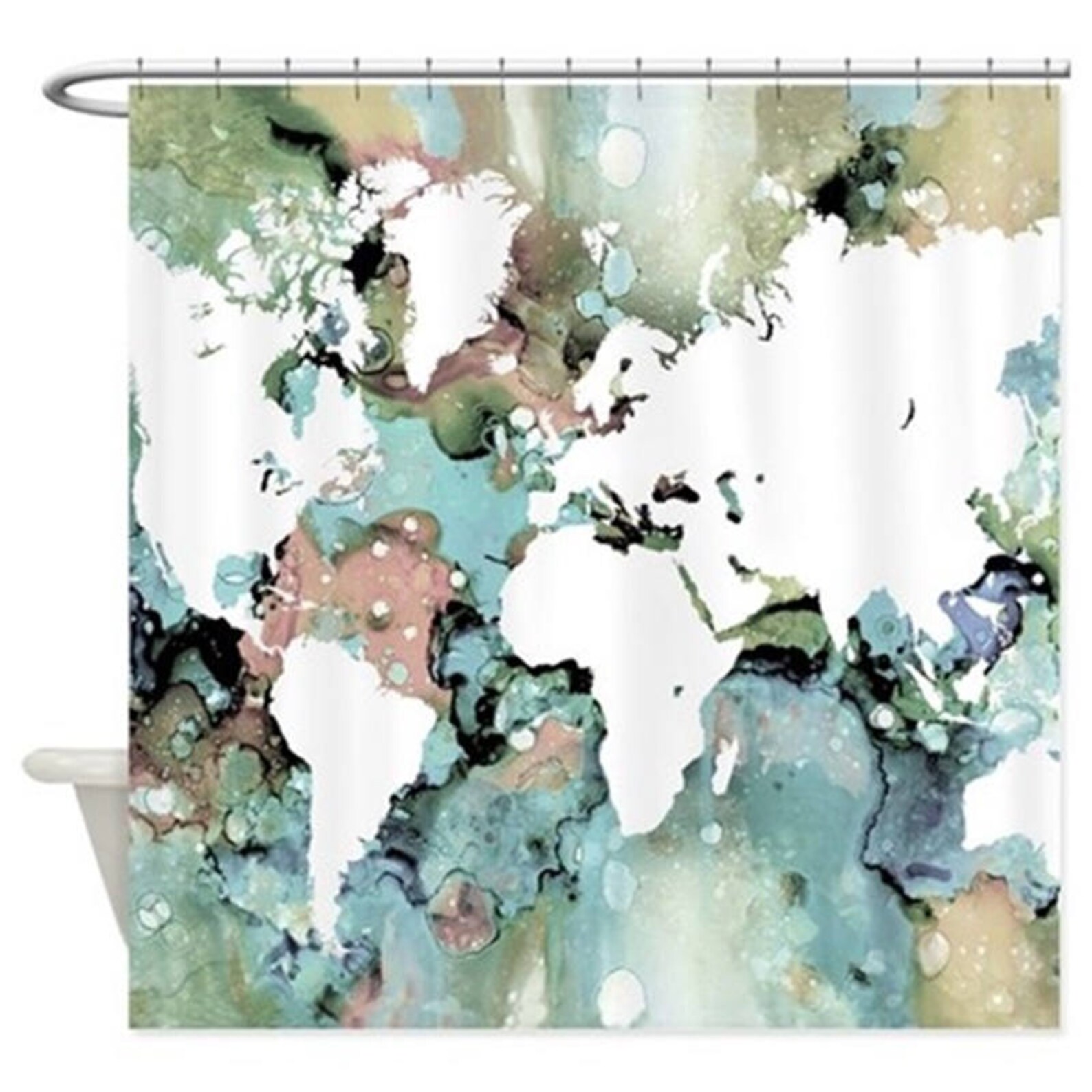 Shower Curtains World Map Shower Curtain Bath Mat Bathroom - Etsy