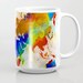 Coffee Mug, World Map Mug, Cup, Design 77 World Map Multicolor Blue Red ...