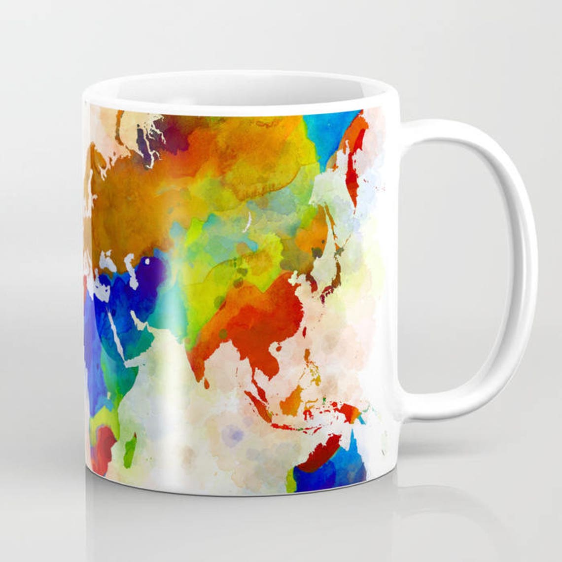 Coffee Mug World Map mug Cup Design 77 World Map multicolor | Etsy