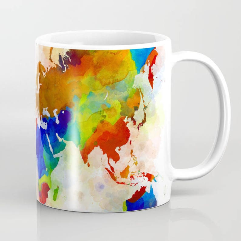 Coffee Mug World Map Mug Cup Design 77 World Map Multicolor - Etsy