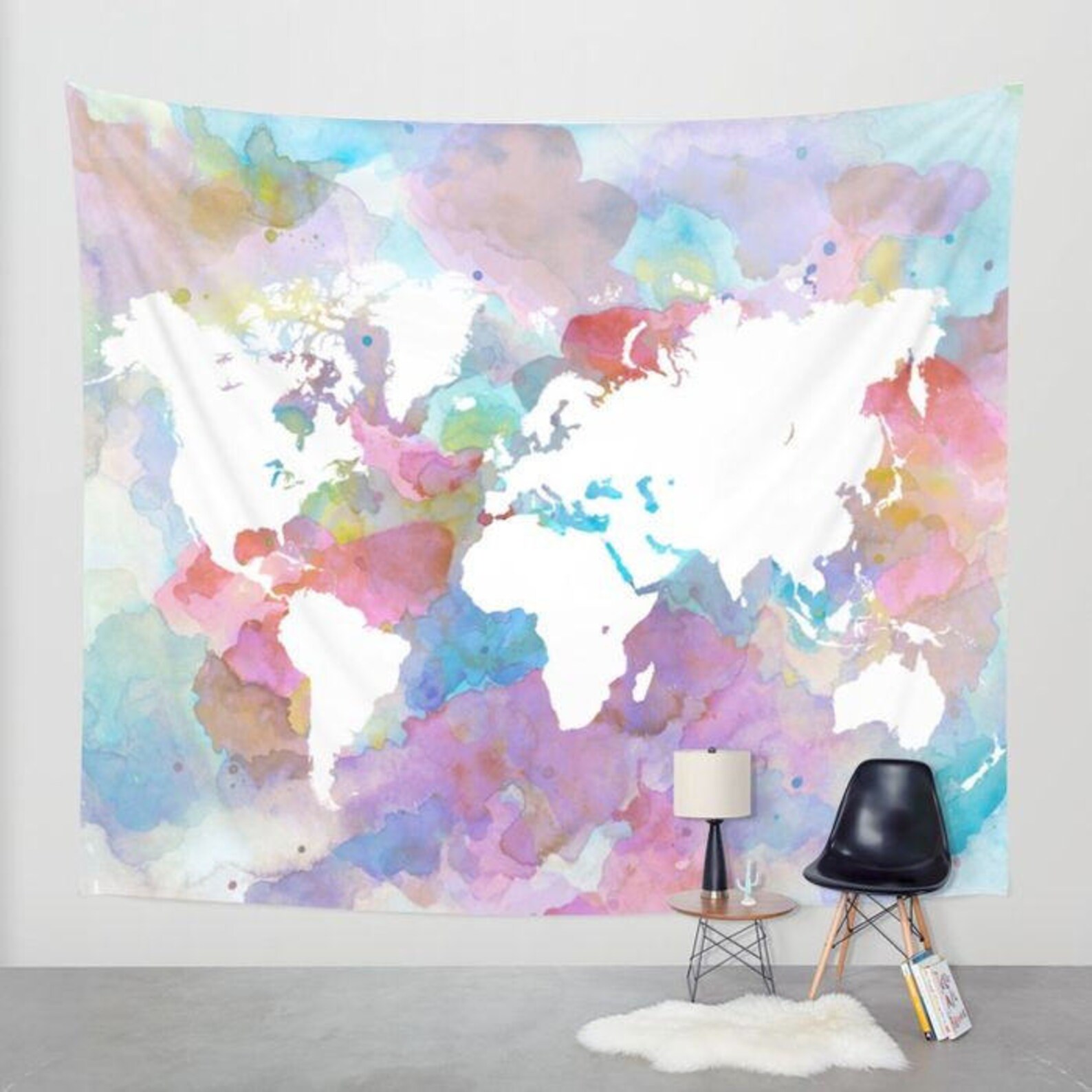 World Map Tapestry Wall Tapestry Wall Hanging Design 48 | Etsy