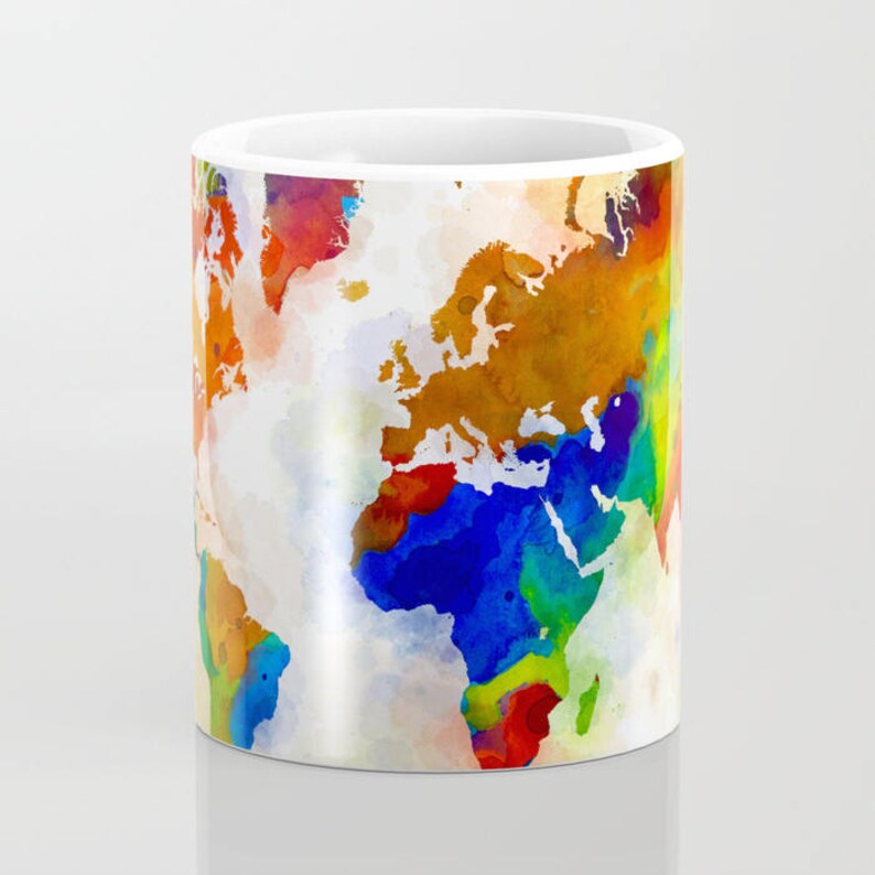 Coffee Mug World Map Mug Cup Design 77 World Map Multicolor - Etsy