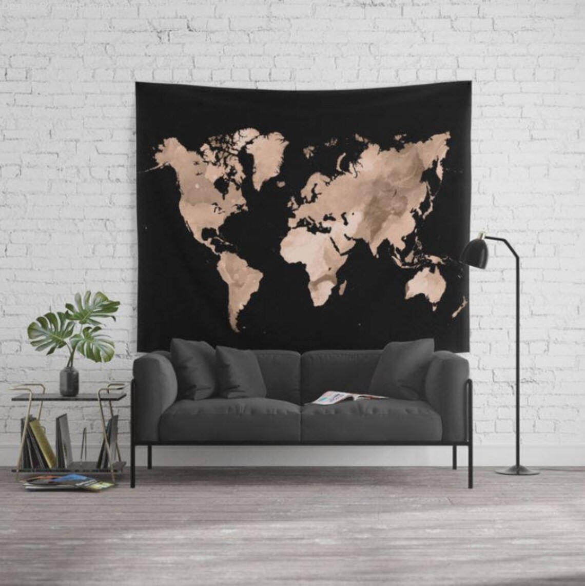 World Map Wall Tapestry World Map Wall Hanging Design 97 | Etsy