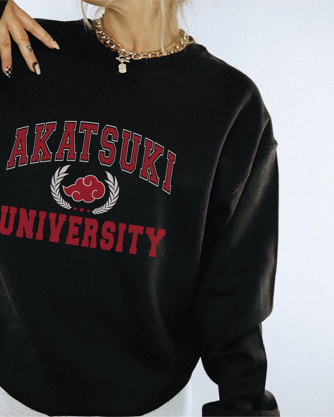 Unisex Akatsuki University Crewneck Sweatshirt Naruto Anime Merch ...