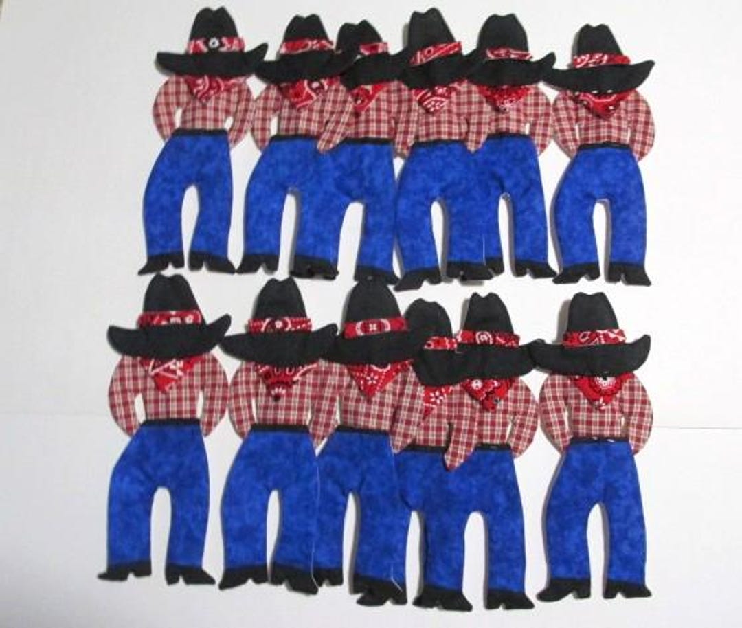 Sunbonnet Cowboy Sam Appliqués for Quilts Set of 12-press and Sew - # ...