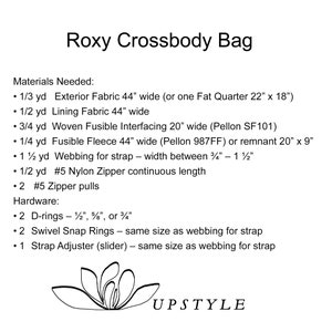 Roxy Crossbody Bag PDF Sewing Pattern: Easy Adjustable Purse (digital ...