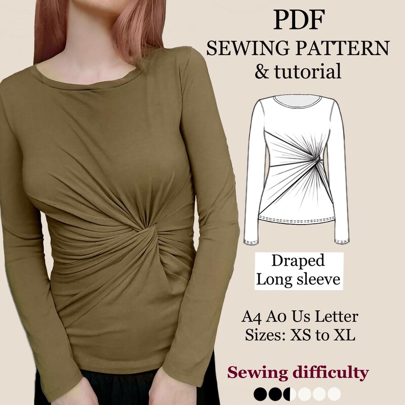 Draped Top Pattern - Etsy