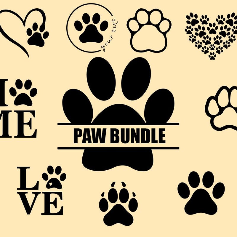 Puppy Paw Svg - Etsy