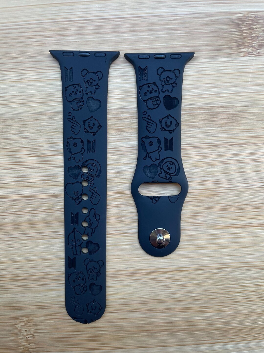 K Pop Themed Engraved Design on a Silicone Watch Band Compatible With ...