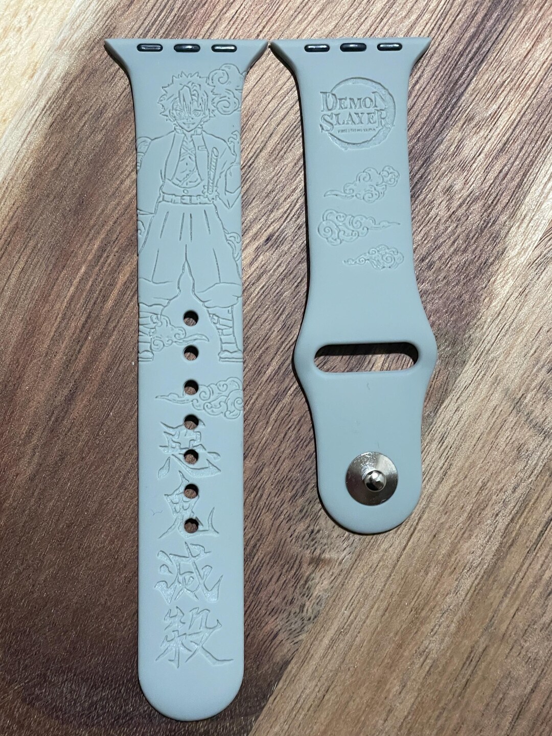 Anime Themed Engraved Design on a Silicone Watch Band Compatible With ...