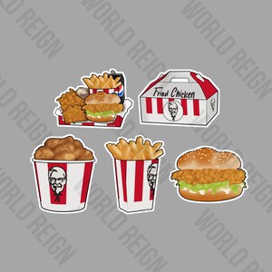 KFC Vinyl Stickers Kentucky Fried Chicken Stickers Fast Food Stickers ...