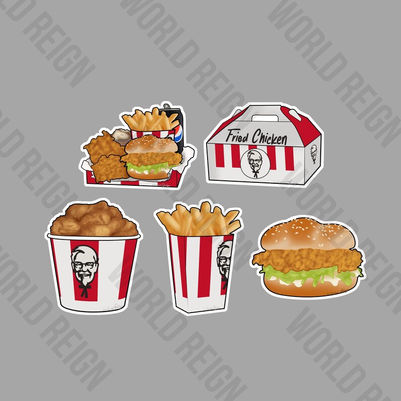 KFC Vinyl Stickers Kentucky Fried Chicken Stickers Fast Food Stickers ...