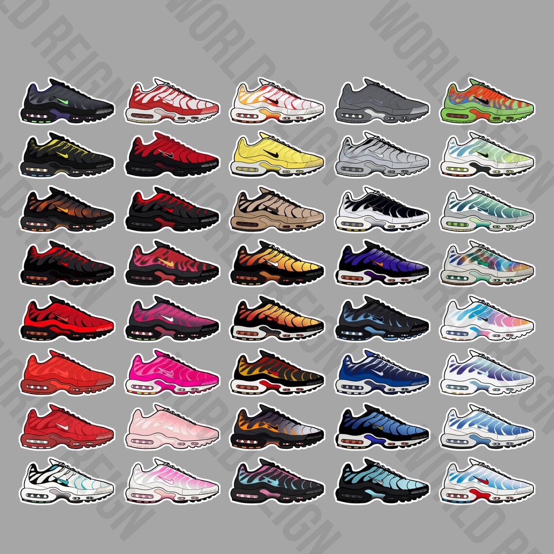 TN Air Max Plus Vinyl Sticker Sneaker Stickers - Etsy
