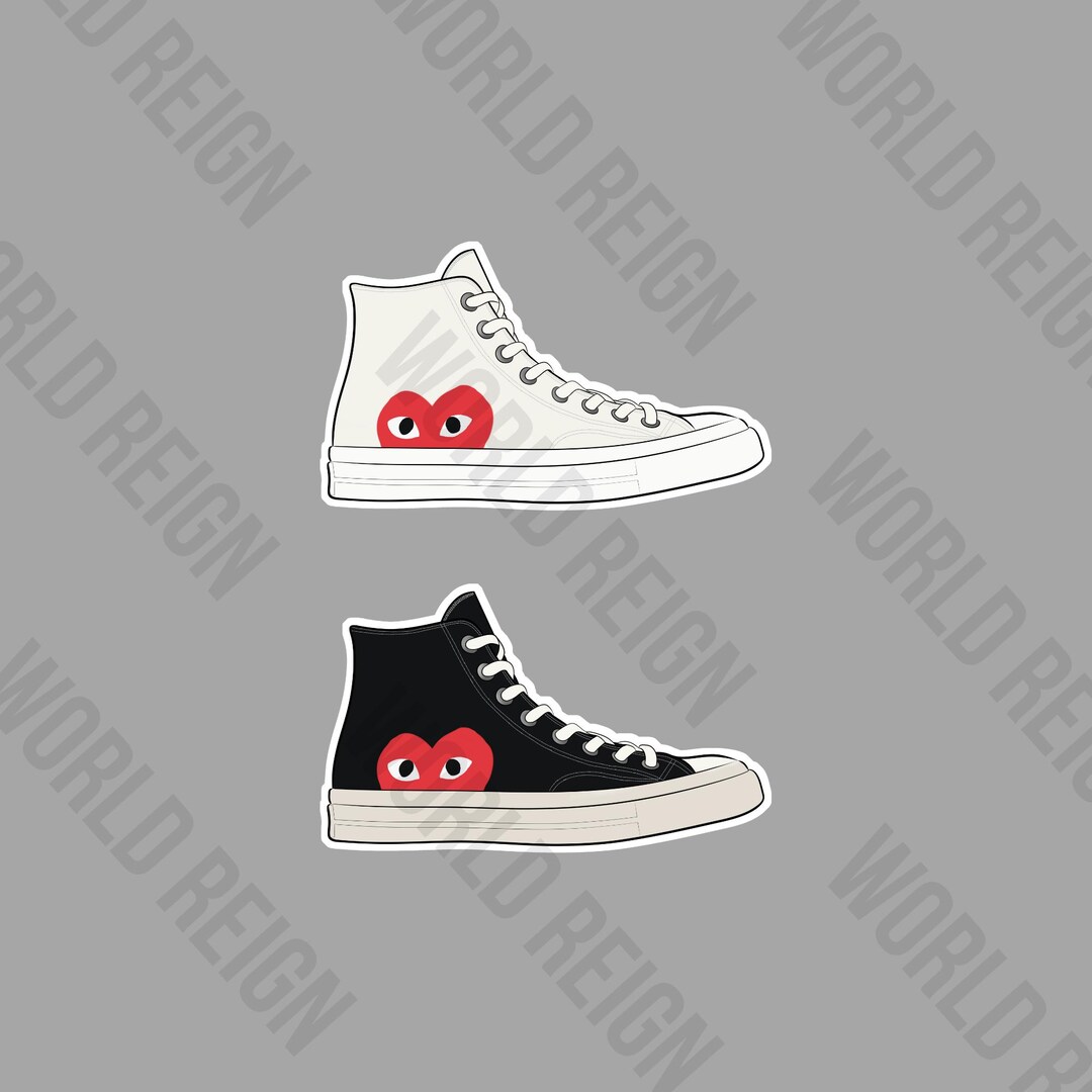 CDG X CT All Star High Vinyl Sticker Converse Sneaker Stickers - Etsy