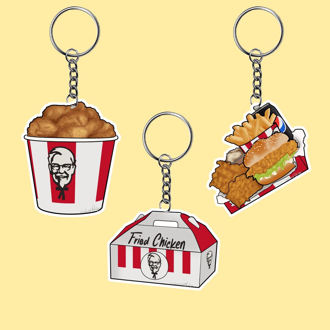 KFC Keychain Fried Chicken Fast Food Keyrings - Etsy