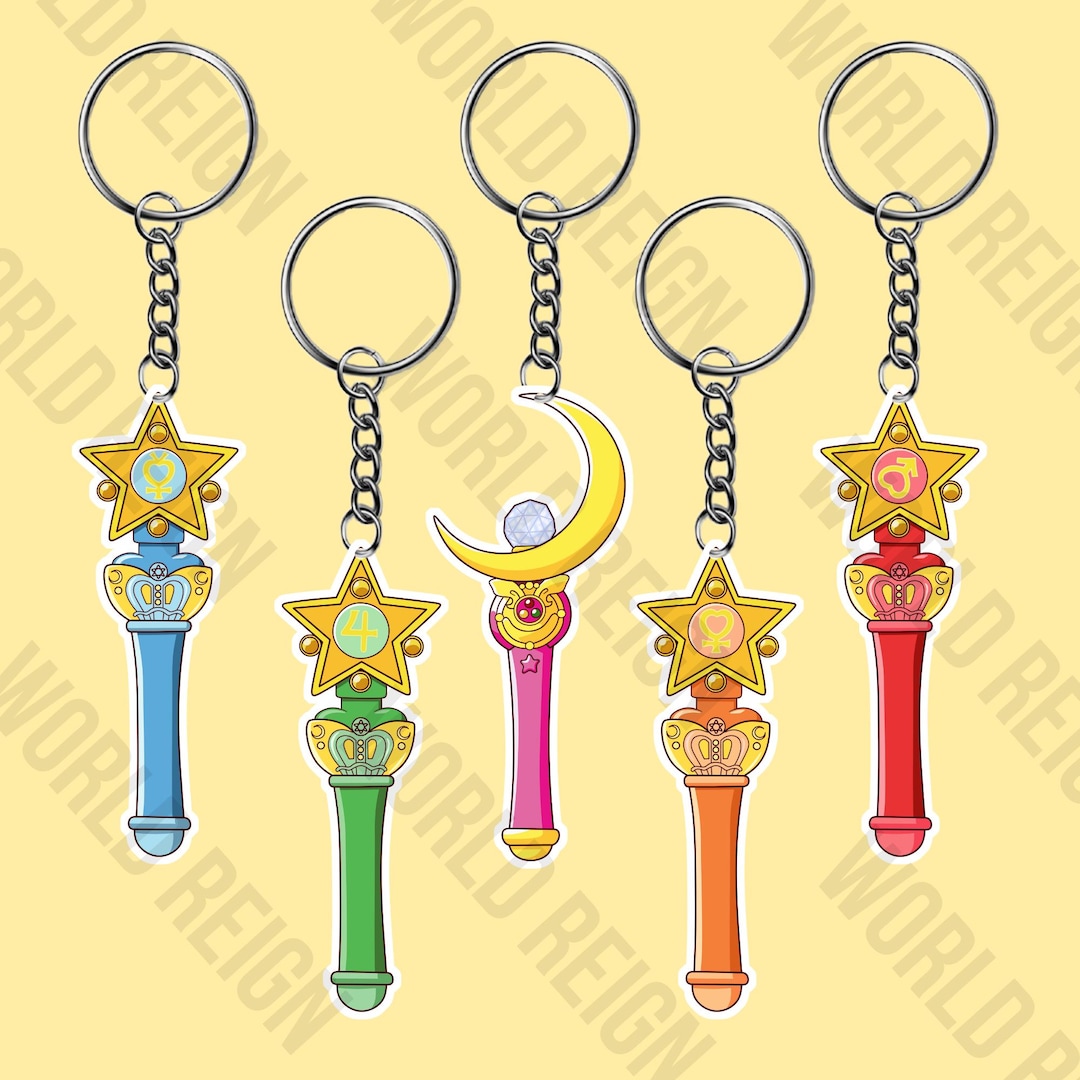 Star Power Stick Keychain Moon Stick Keychain Cute Magical Girls Anime ...