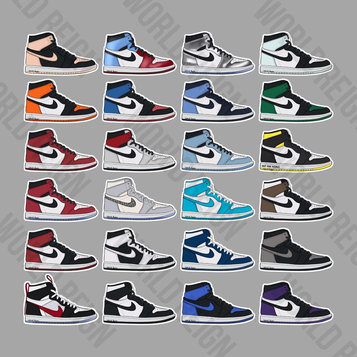 Jordan Retro High OG Vinyl Sticker Jordan Shoe Sticker Sneaker Stickers ...