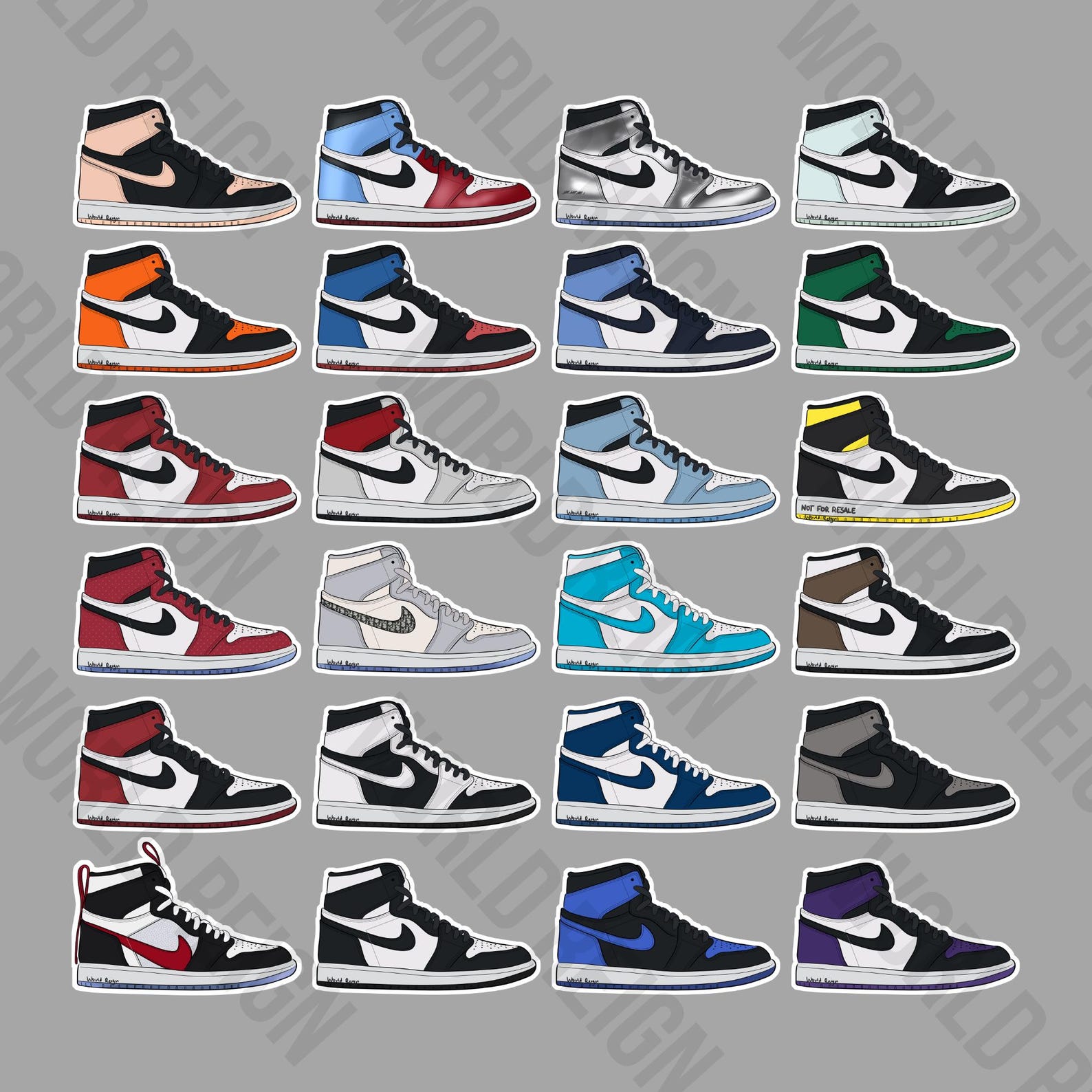 Jordan Retro High OG Vinyl Sticker Jordan Shoe Sticker Sneaker Stickers ...