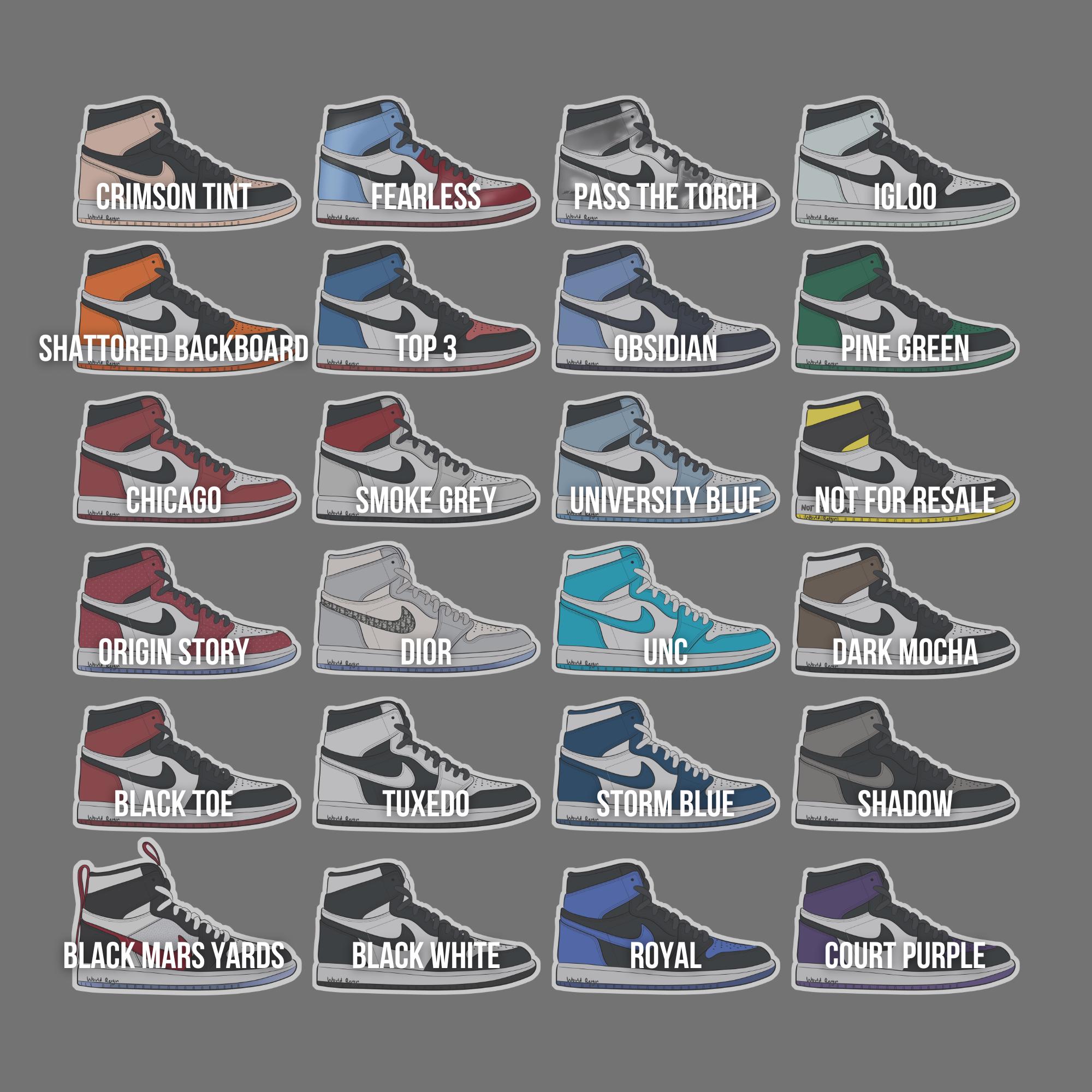 Jordan Retro High OG Vinyl Sticker Jordan Shoe Sticker Sneaker Stickers ...
