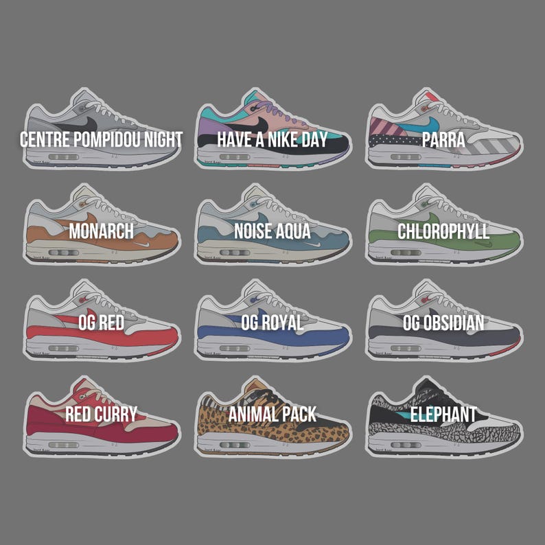 Air Max Vinyl Sticker Sneaker Stickers - Etsy