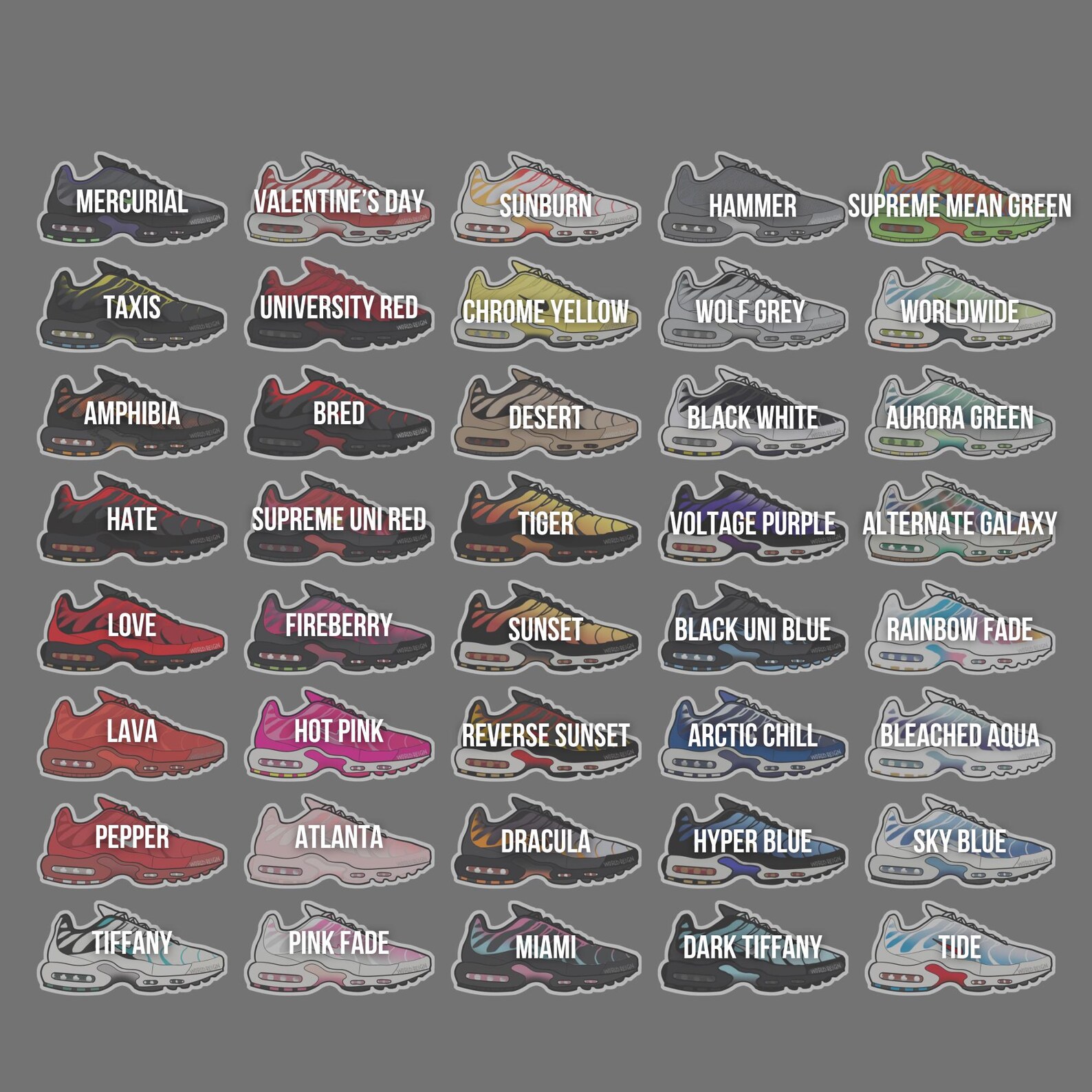 TN Air Max Plus Vinyl Sticker Sneaker Stickers - Etsy
