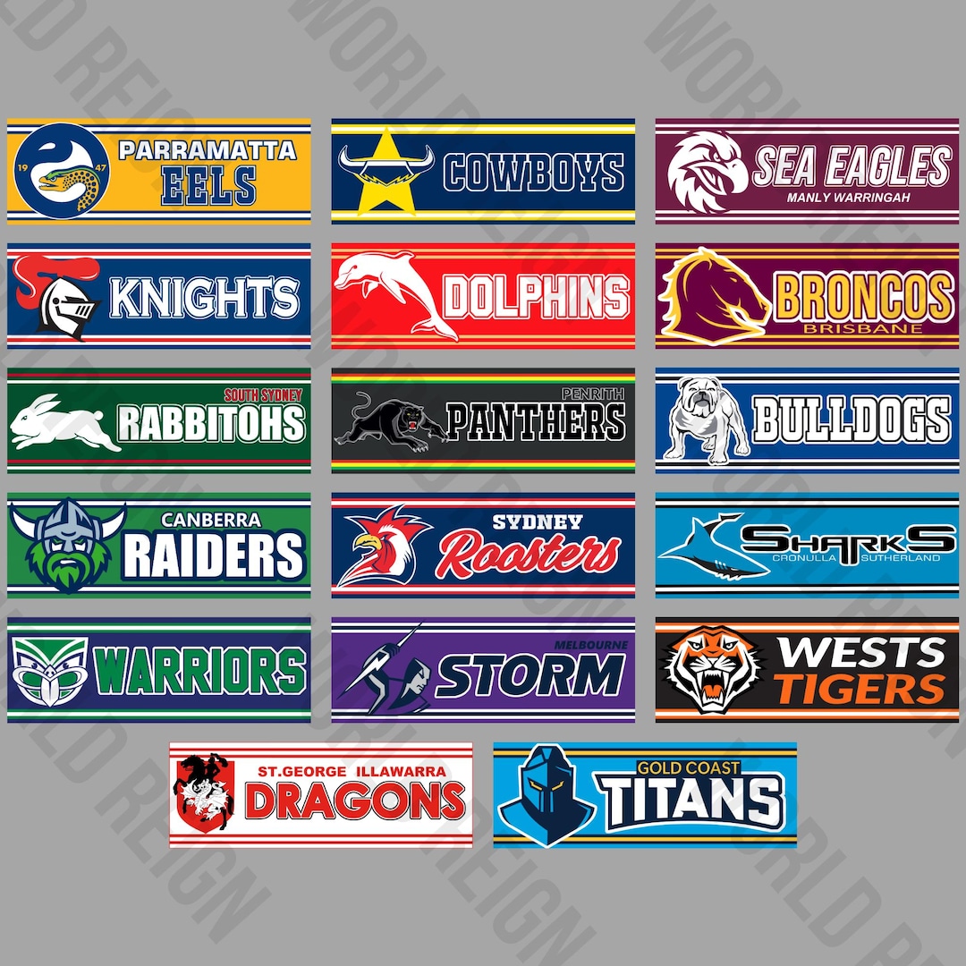 NRL Banner Vinyl Sticker NRL Team Car Bumper Decal Sport Stickers - Etsy