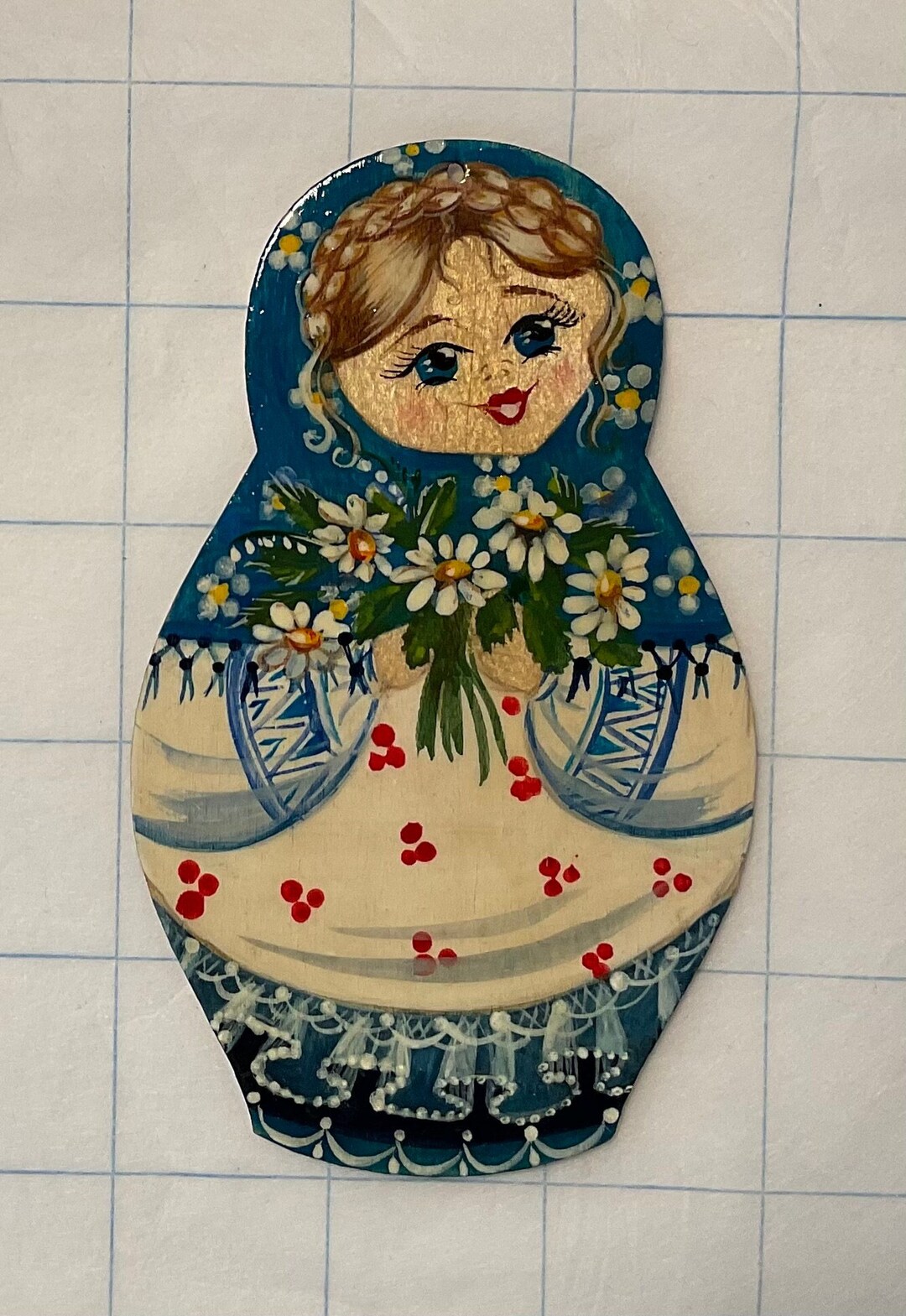 Matryoshka Magnet. Russian Doll Wood Fridge Magnet. Russian Folk Art ...