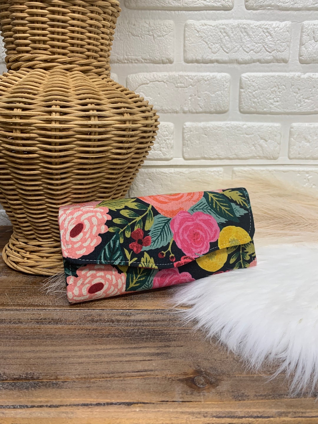 Juliet Rose Wallet Navy, Large Clutch Wallet, Garden Party Canvas ...