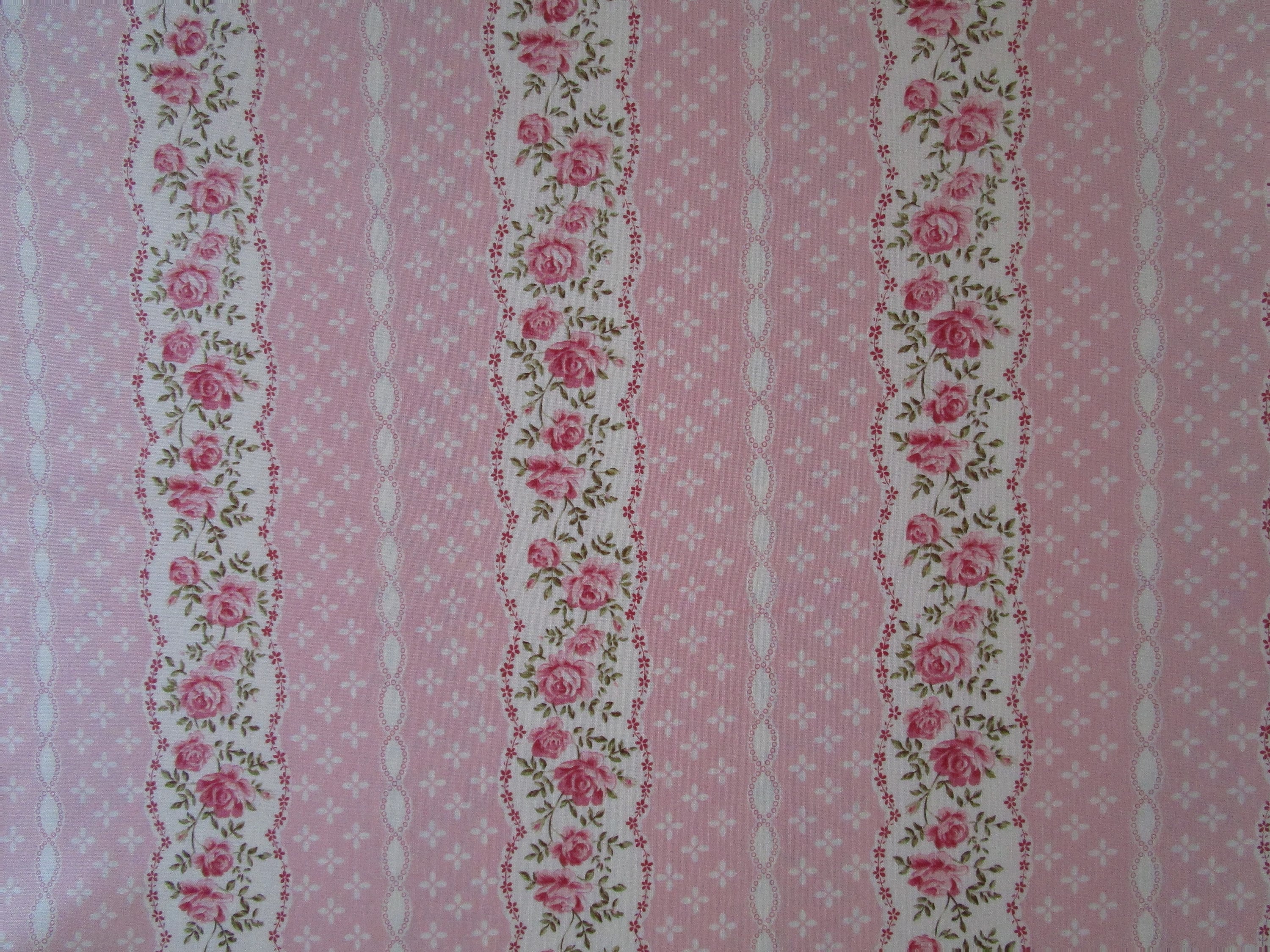 Free Shipping: Cotton Shabby Chic Floral Fabric Bundle/Pink & | Etsy
