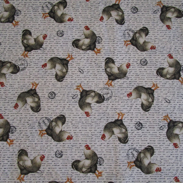 Rooster Fabric - Etsy