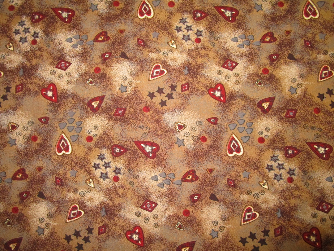 Free Shipping: Vintage Inspired Rustic Primitive Red, Brown, Cream ...