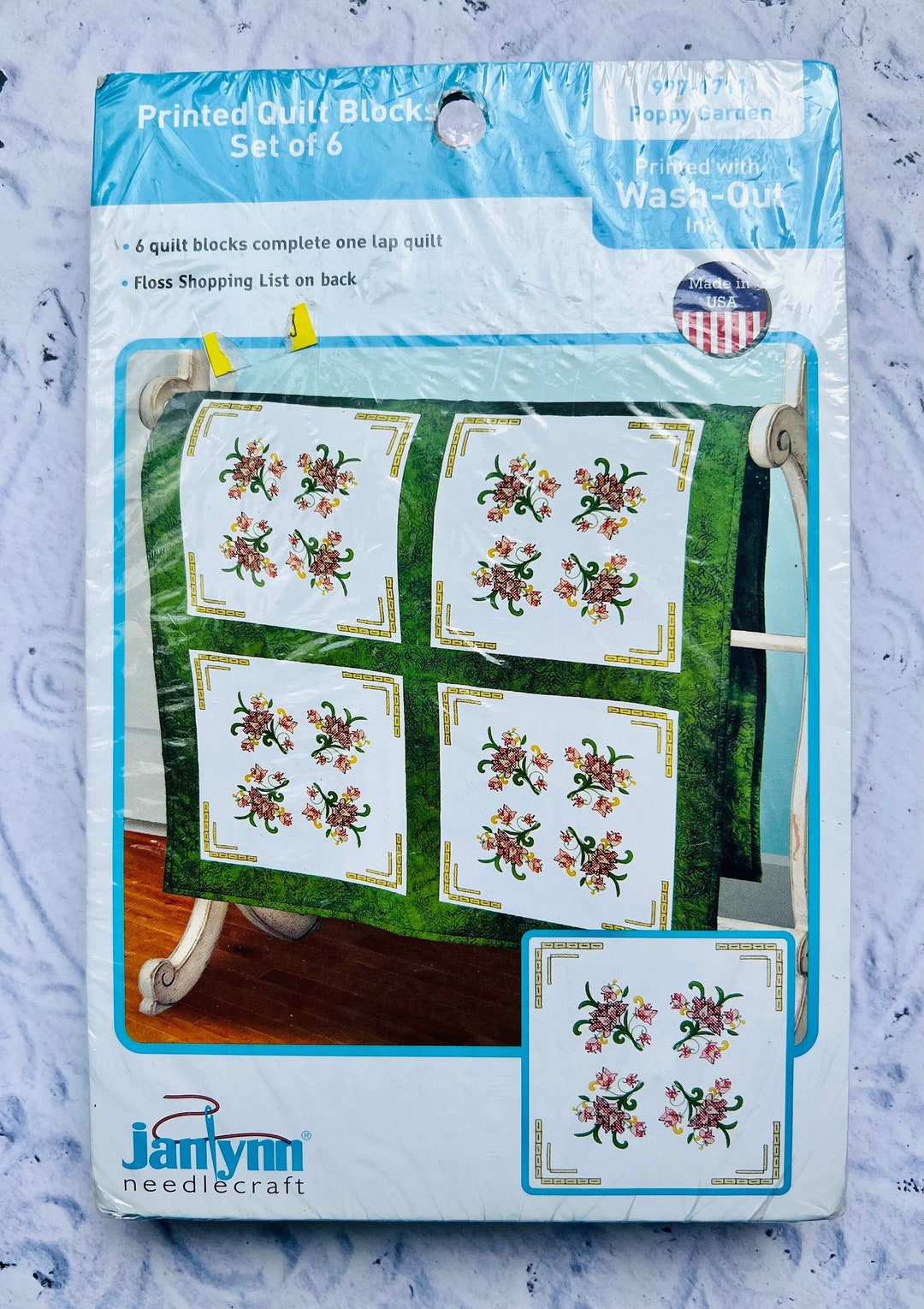 Printed Quilt Blocks Set of 6 Janlynn Needlecraft Poppy Garden - Etsy