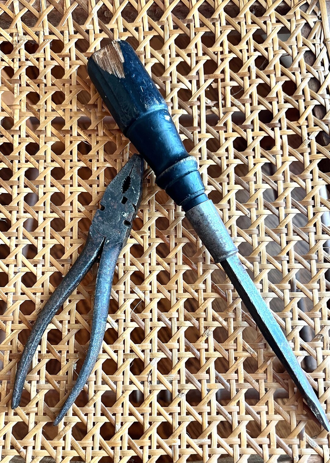 Vintage Forged Steel Pliers and Screwdriver: Rustic Farmhouse Decor - Etsy