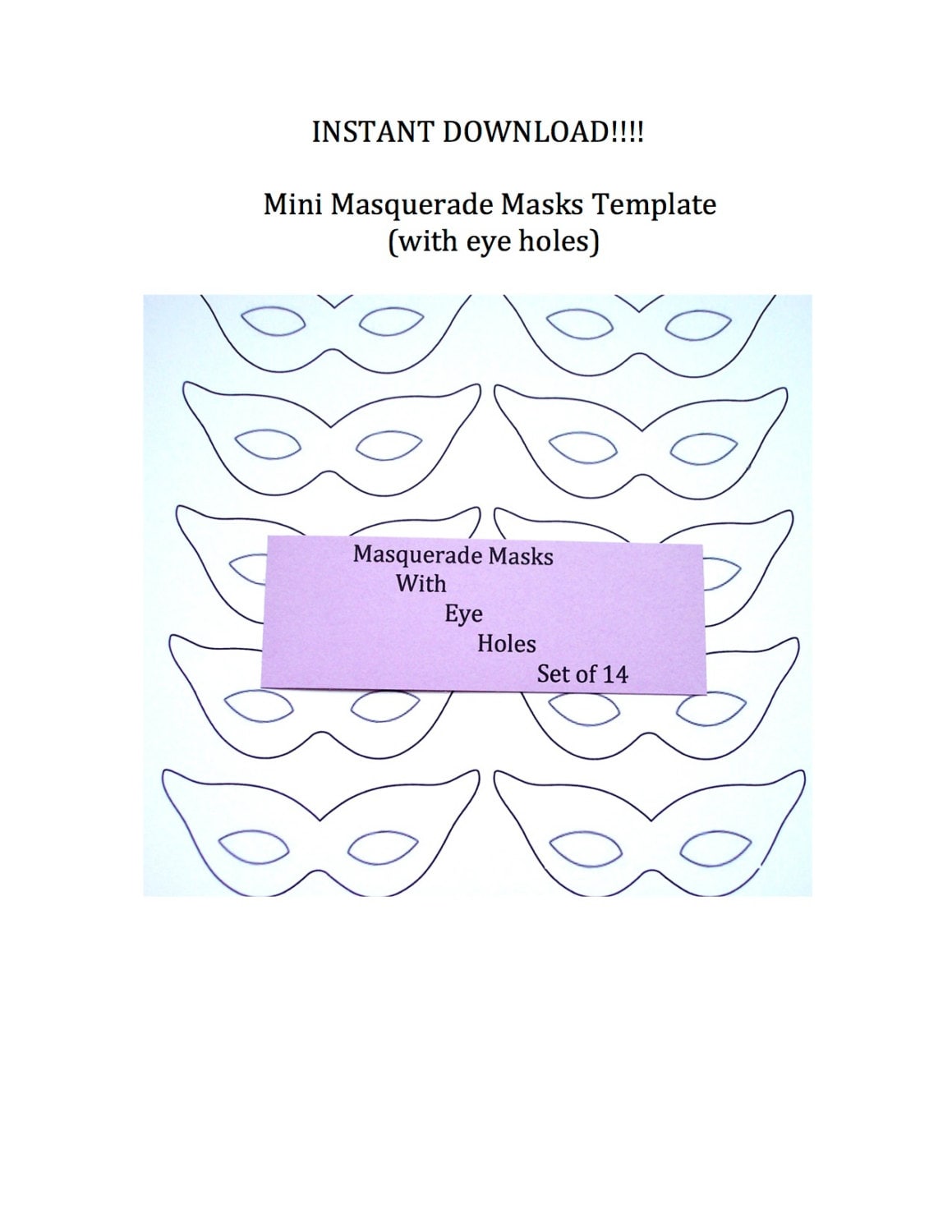 Masquerade Mask Template